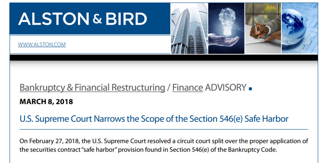 Bankruptcy & Financial Restructuring / Finance Advisory: U.S. Supreme ...