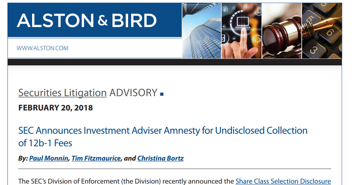Securities Litigation Advisory: SEC Announces Investment Adviser ...